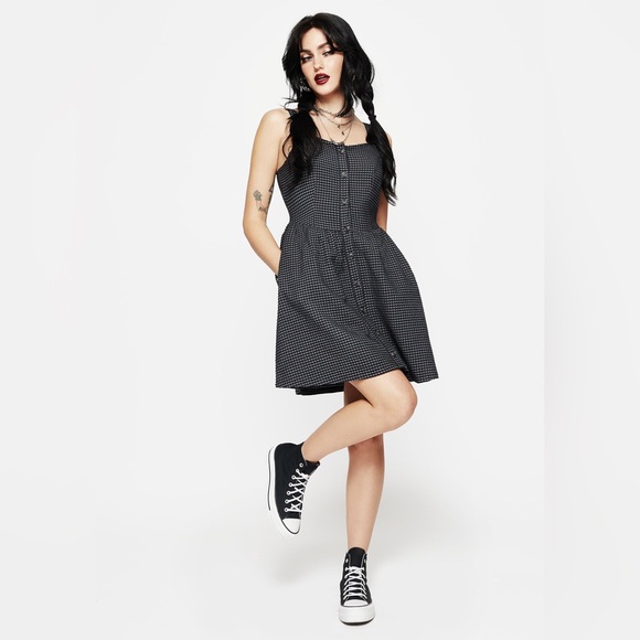 Disturbia | Dresses | Disturbia Faythe Cotton Check Button Up Apron ...
